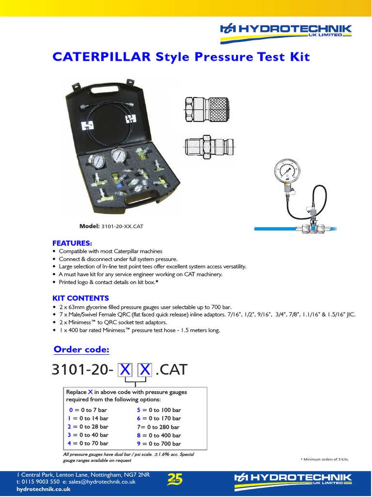 Caterpillar Style Pressure Testing Kit 3101-20-49-CAT | PDF | Home ...