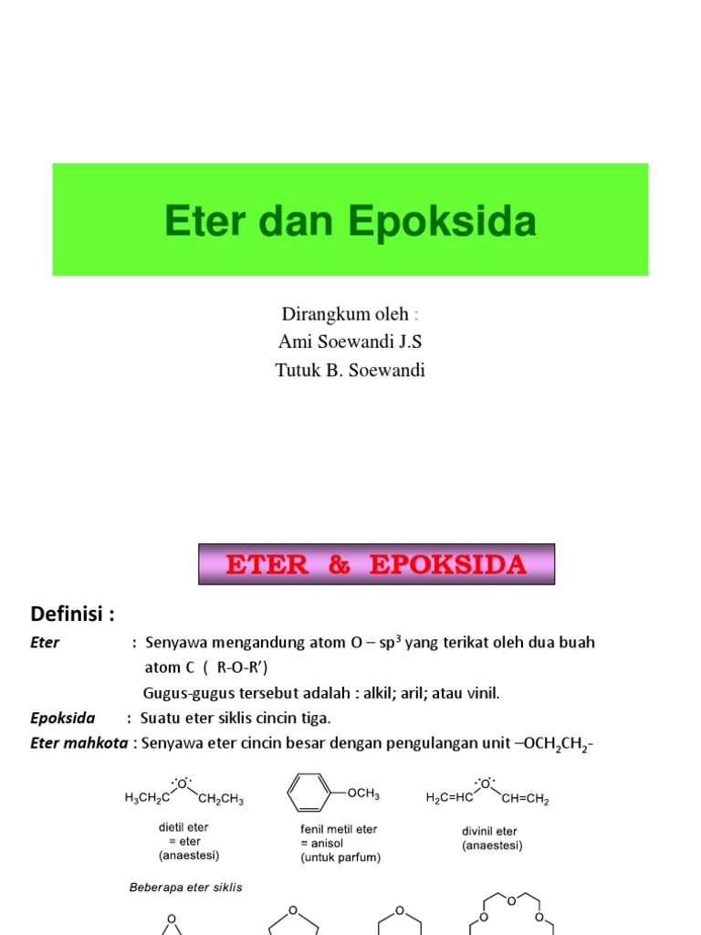 Sintesis dan Reaksi Eter serta Epoksida | PDF | Seni | Sains & Matematika