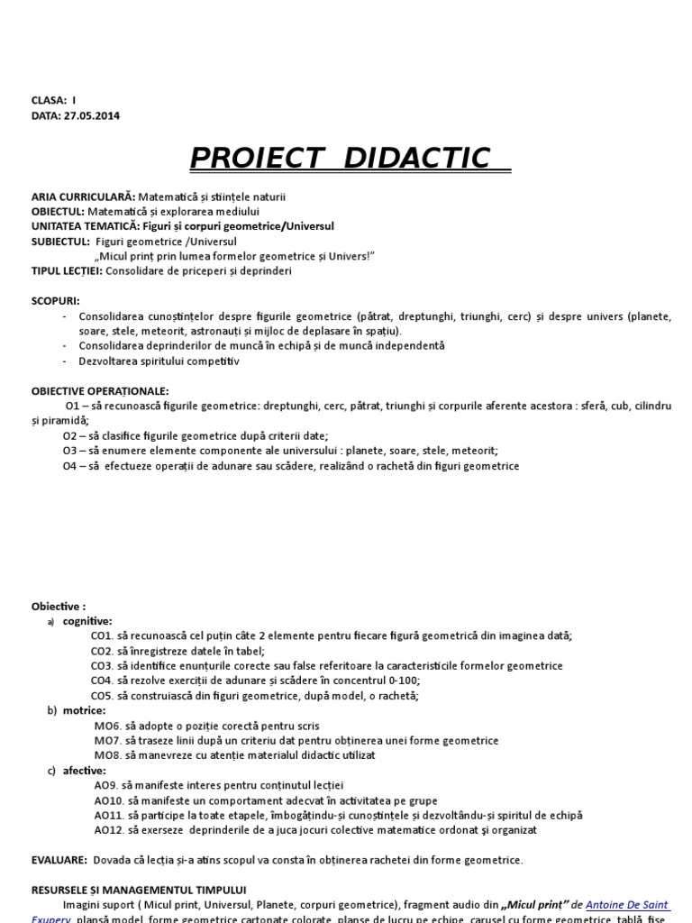 Proiect Forme Geometrice Universul | PDF