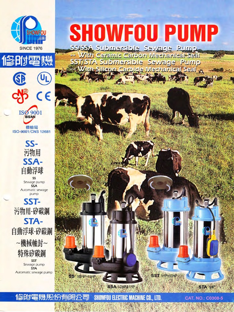 Showfou Submersible Sewage Pump - SS-SSA-SST-STA | PDF