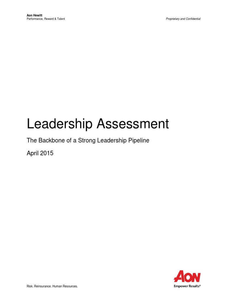 Leadership Assessment Backbone of A Strong Leadership Pipeline | PDF ...