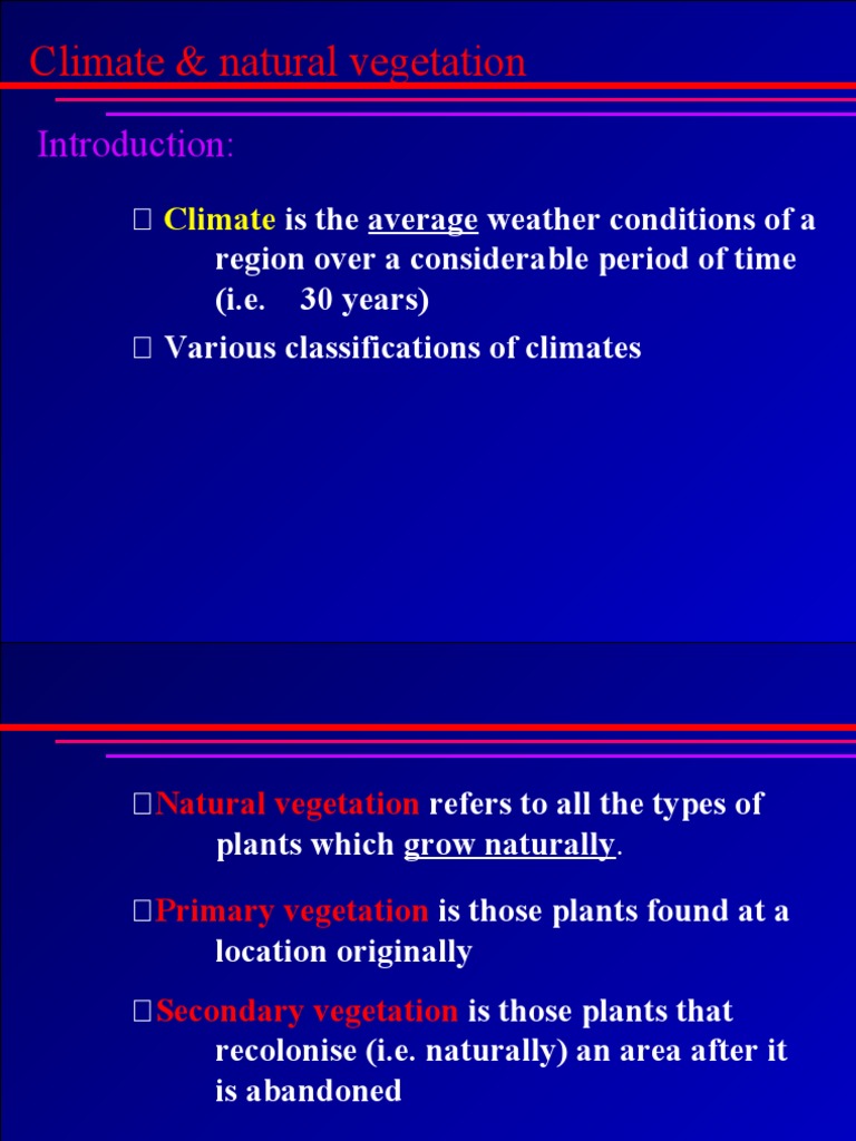 Geography Climate and Vegetation