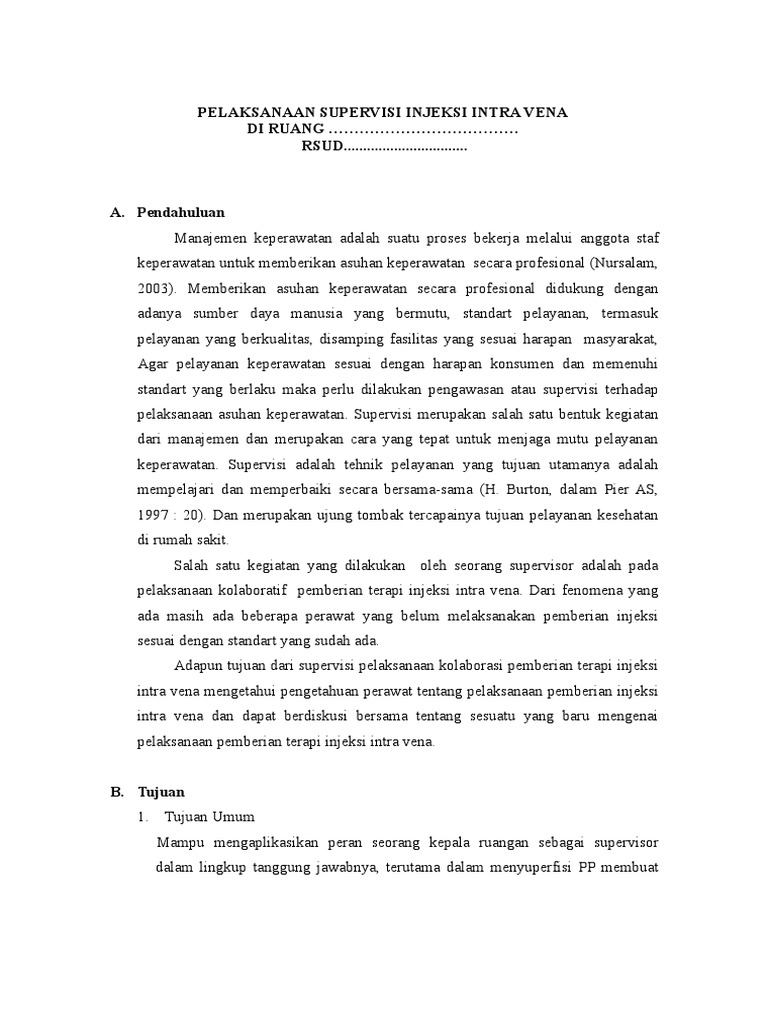 Contoh Prop Supervisi Injeksi | PDF