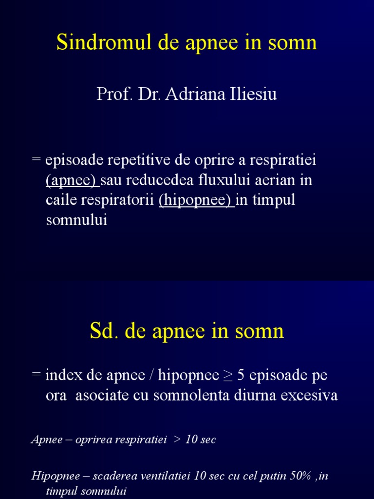 Sindromul Apneei în Somn: Cauze și Tratament | PDF