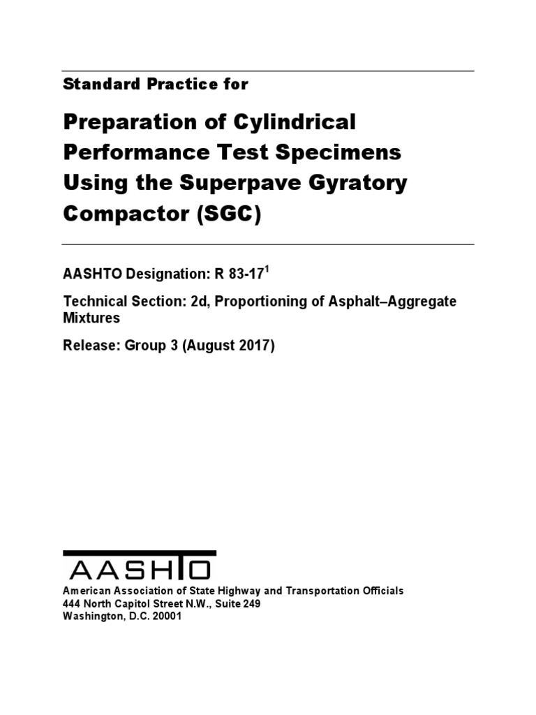 Aashto R 83-17 | PDF