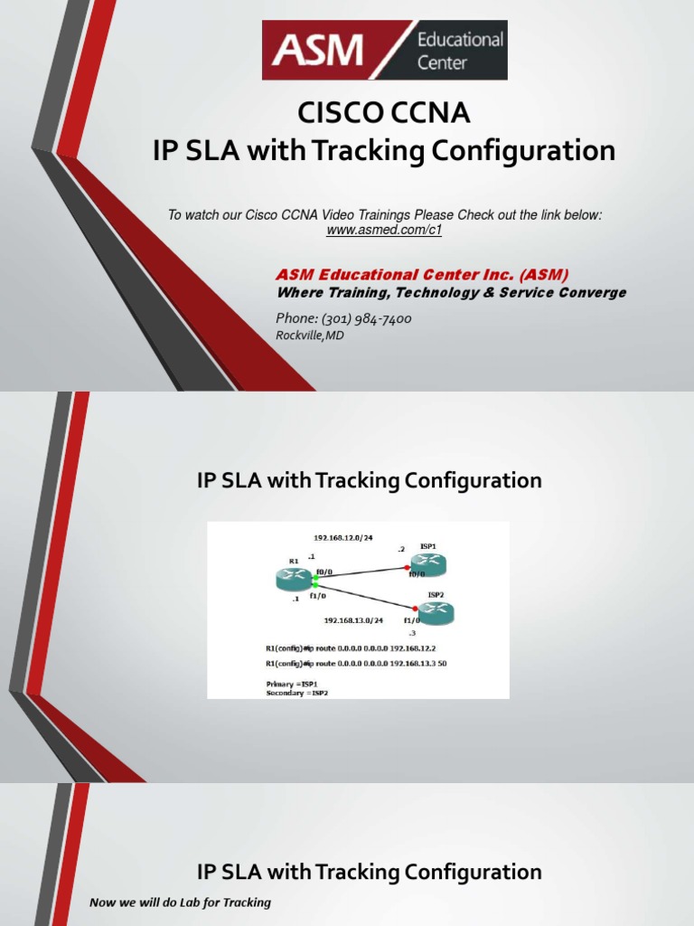 IP SLA With Tracking Configuration: Cisco Ccna | PDF | Ip Address ...