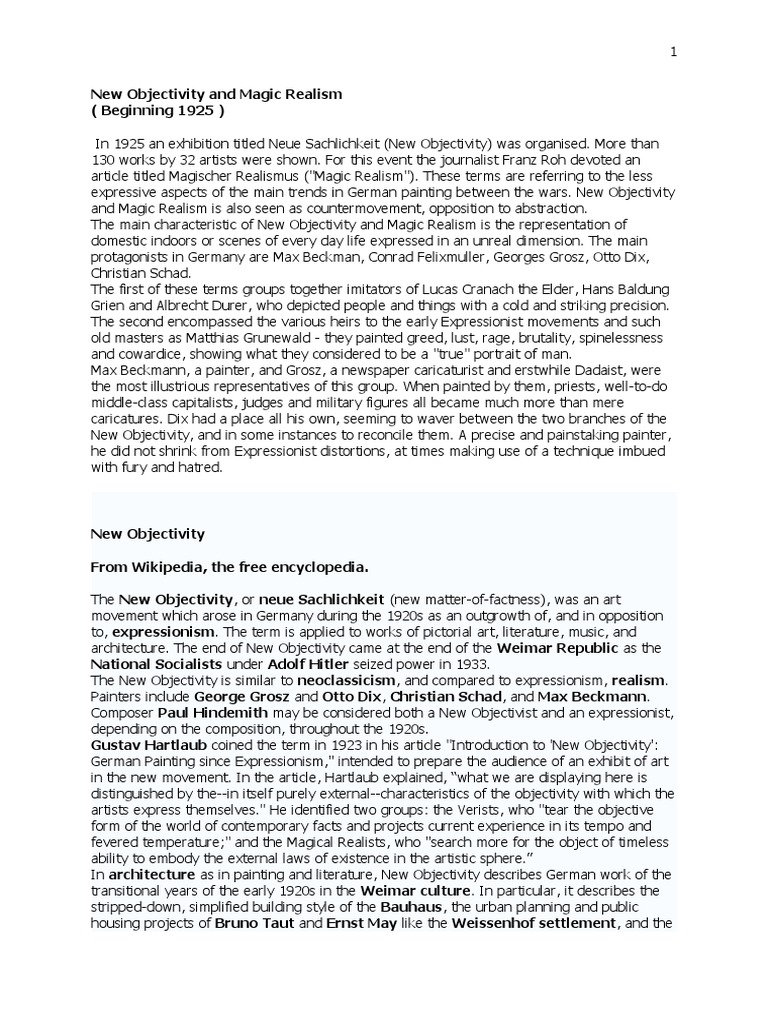 New Objectivity | PDF | Aesthetics | Museology