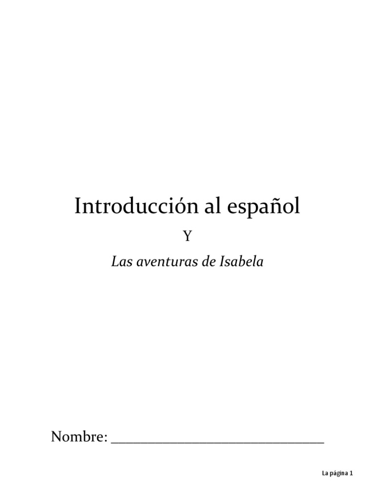 Las Aventuras de Isabela Workbook | PDF | Frase | Semiótica