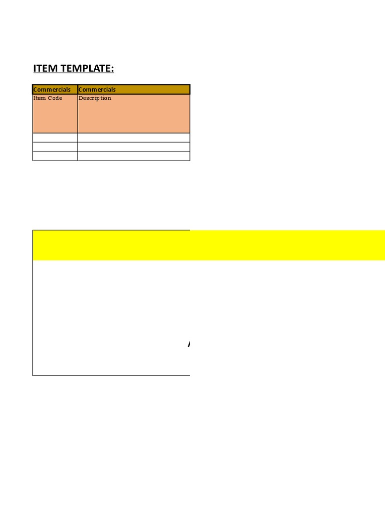 Item Master Template V1 2 - Master Data Temp Dated 08-05-18 | PDF ...