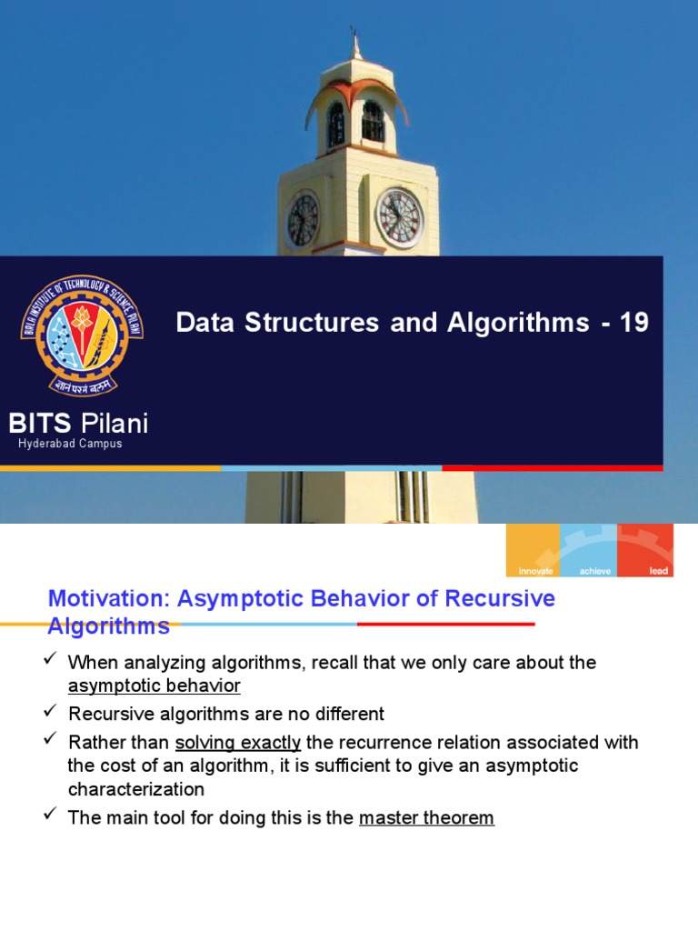 Dsa L18 Pdf Recurrence Relation Algorithms And Data Structures