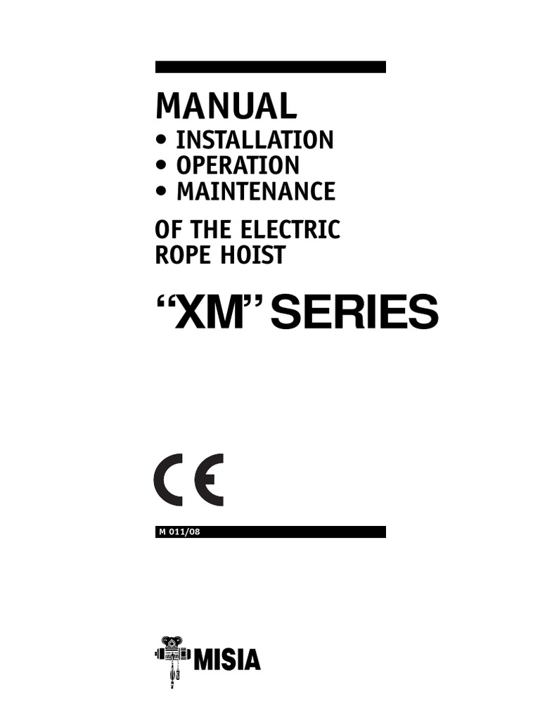 XM Series Electric Rope Hoist Manual | PDF | Transmission (Mechanics ...