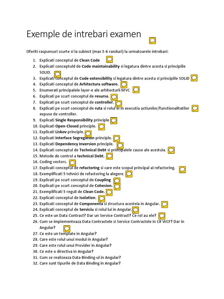Exemple de Intrebari Examen Rasp | PDF
