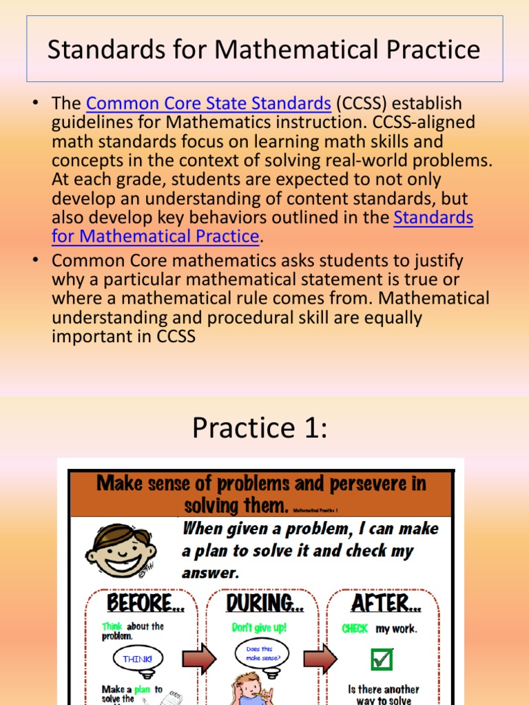 Standards For Mathematical Practice: Common Core State Standards | PDF ...