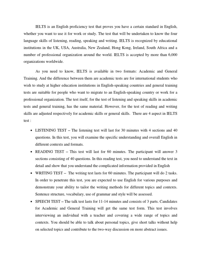 Resume IELTS | PDF | International English Language Testing System ...