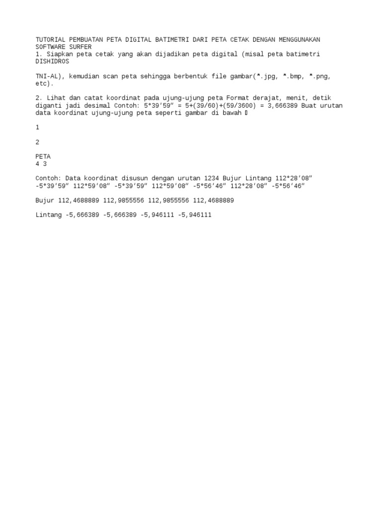 Tutorial Pembuatan Peta Digital Batimetri Dari Peta Cetak Dengan ...