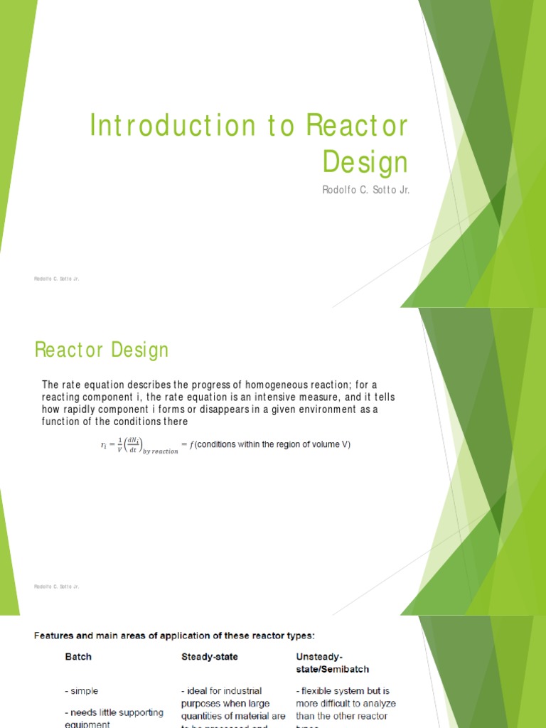 Overview of Reactor Design Concepts | PDF | Chemical Reactor | Applied ...