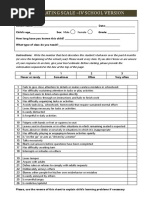SNAP-IV ADHD Rating Scale Form | PDF