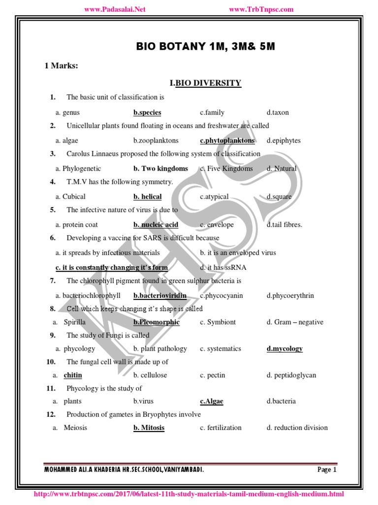 11th Biology Minimum Study Material em | PDF | Fruit | Cell (Biology)
