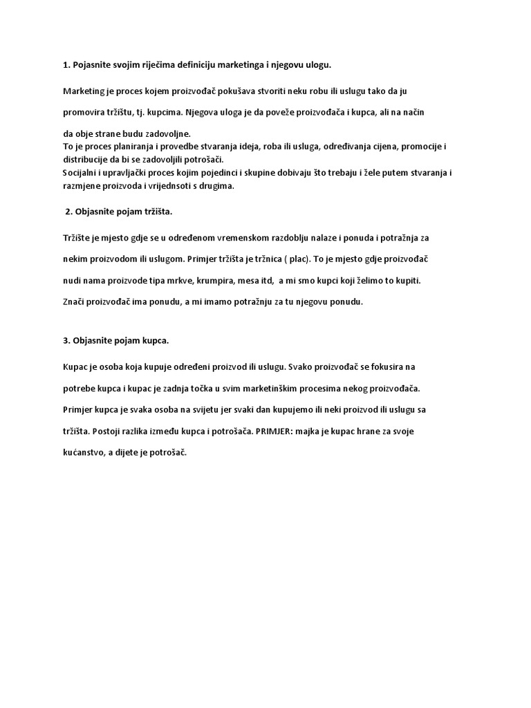 MARK Skripta Za Ispit Pitanja Za 1.kolokvij 2.kolokvij | PDF