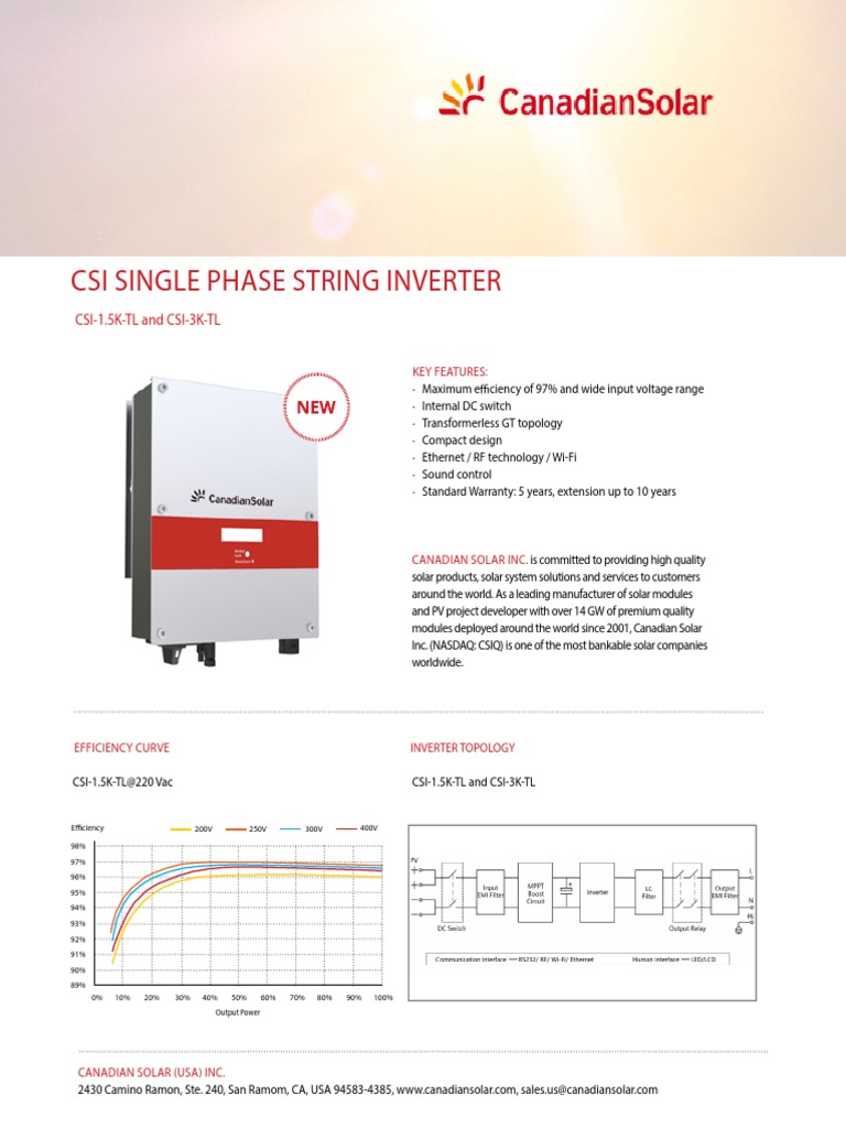 Manual Canadian CSI-1.5K-TL and CSI-3K-TL | PDF | Power Inverter ...