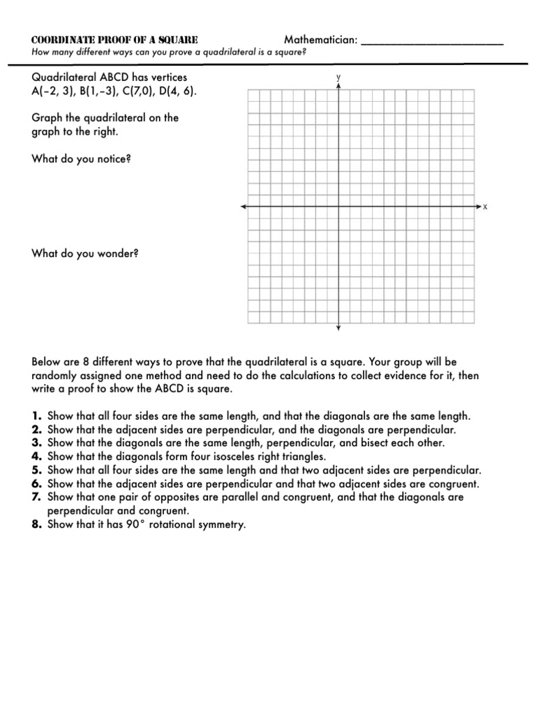 Proving A Square | PDF | Perpendicular | Elementary Geometry