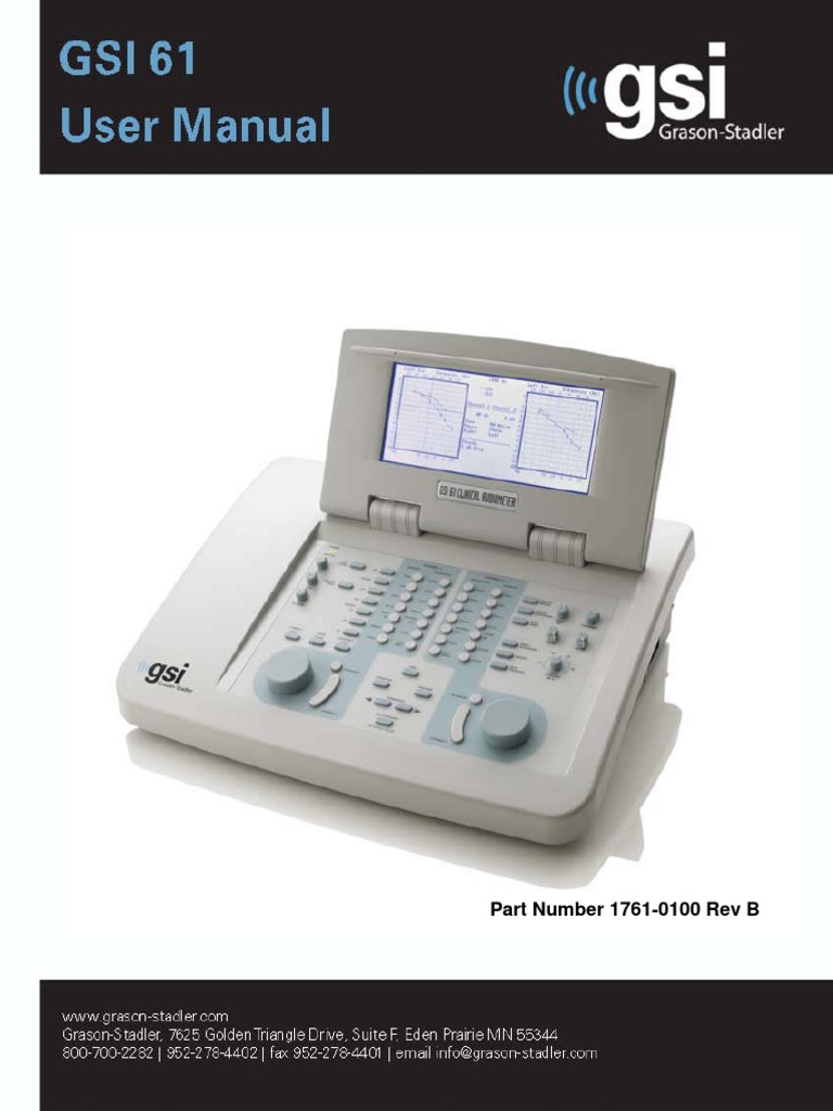 Grason-Stadler GSI 61 Manual Rev B | PDF | Auriculares | Micrófono