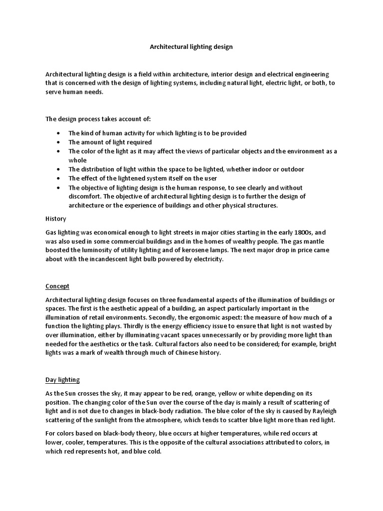 Architectural Lighting Design | PDF | Lighting | Light