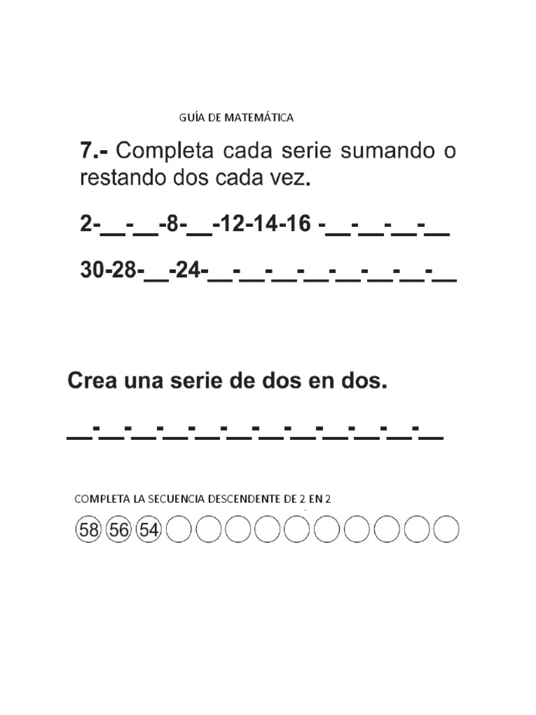 Secuencias de 2 en 2 | PDF