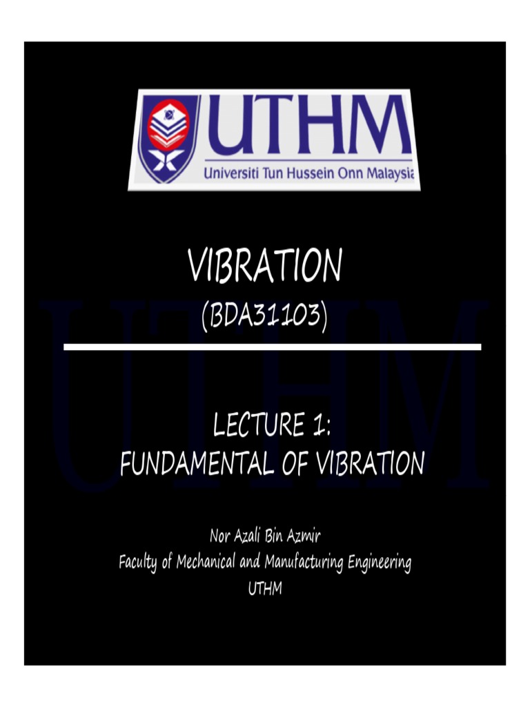 Lecture 1 - Fundamental of Vibration | PDF | Mechanical Engineering ...
