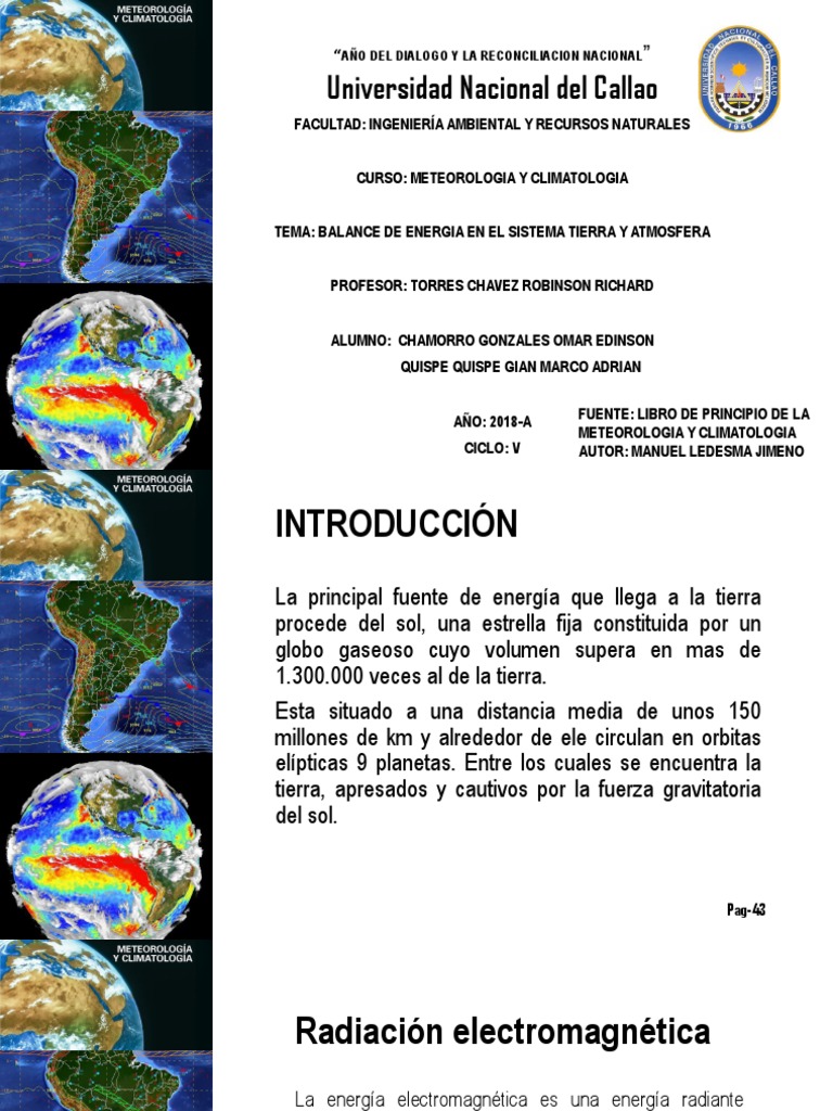 Balance de Energia en El Sistema Tierra y Atmosfera | PDF | Radiación ...