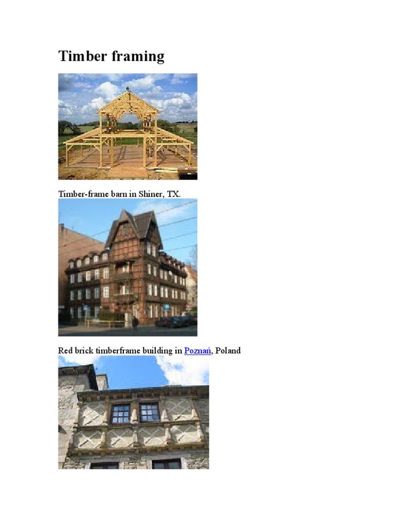 Timber Framing Pdf Framing Construction Crafts