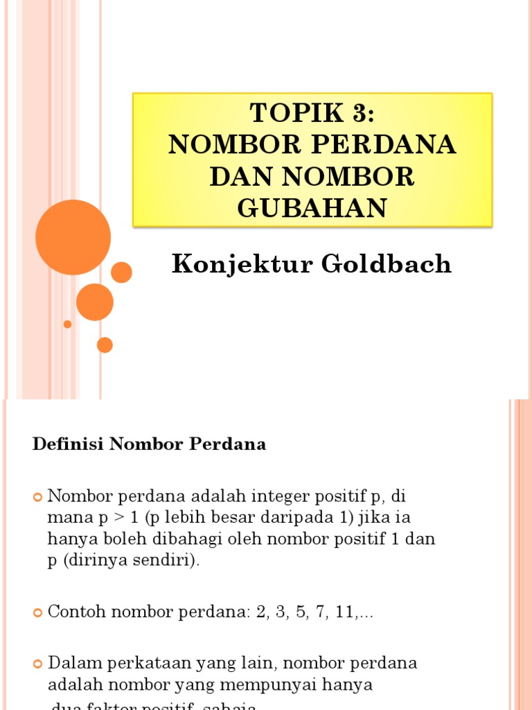 TOPIK 3 Konjektur Goldbach | PDF