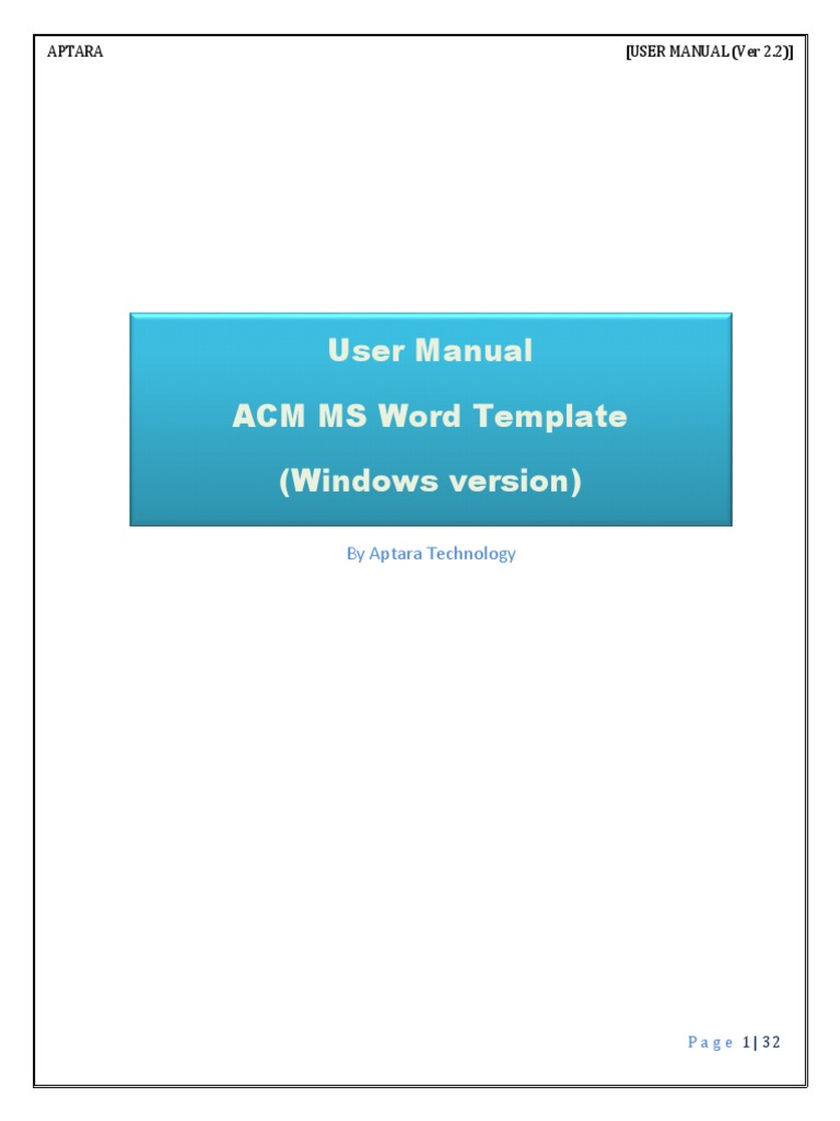 ACM User Manual For Windows | PDF | Portable Document Format ...