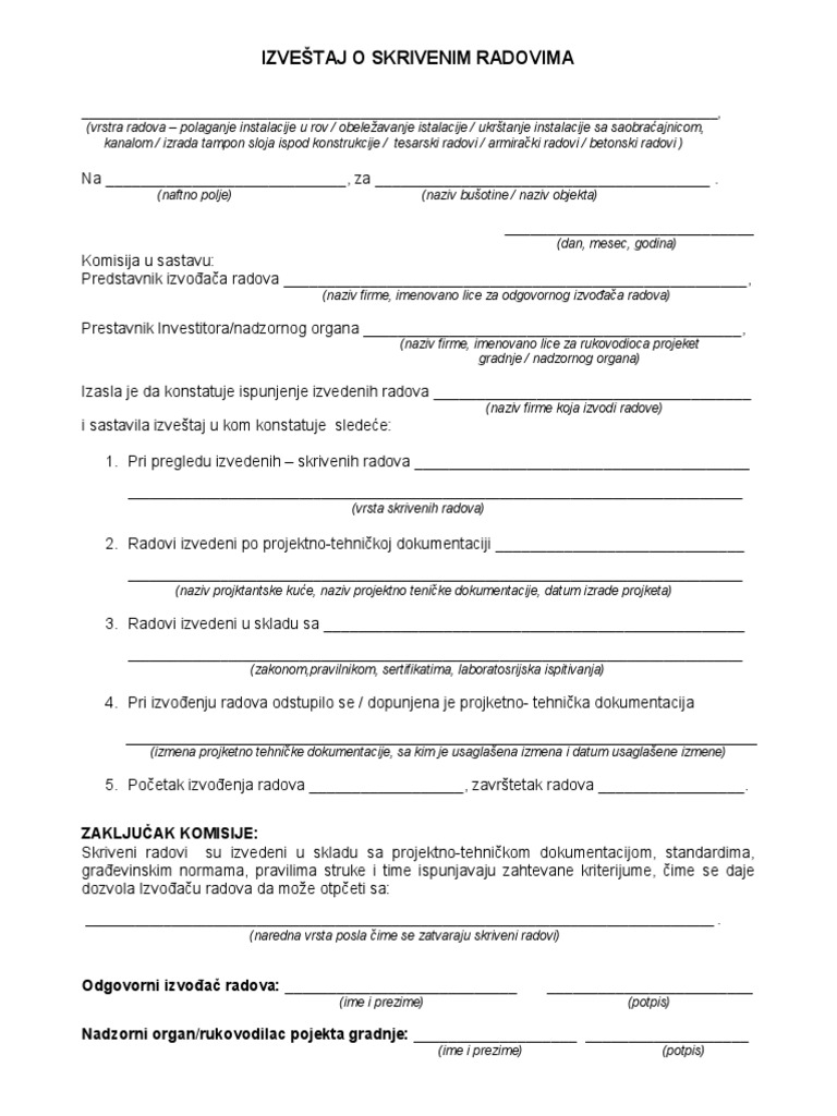 02 Izveštaj o Skrivenim Radovima | PDF