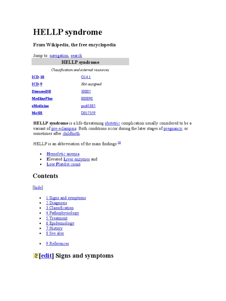 HELLP Syndrome | PDF | Blood | Epidemiology