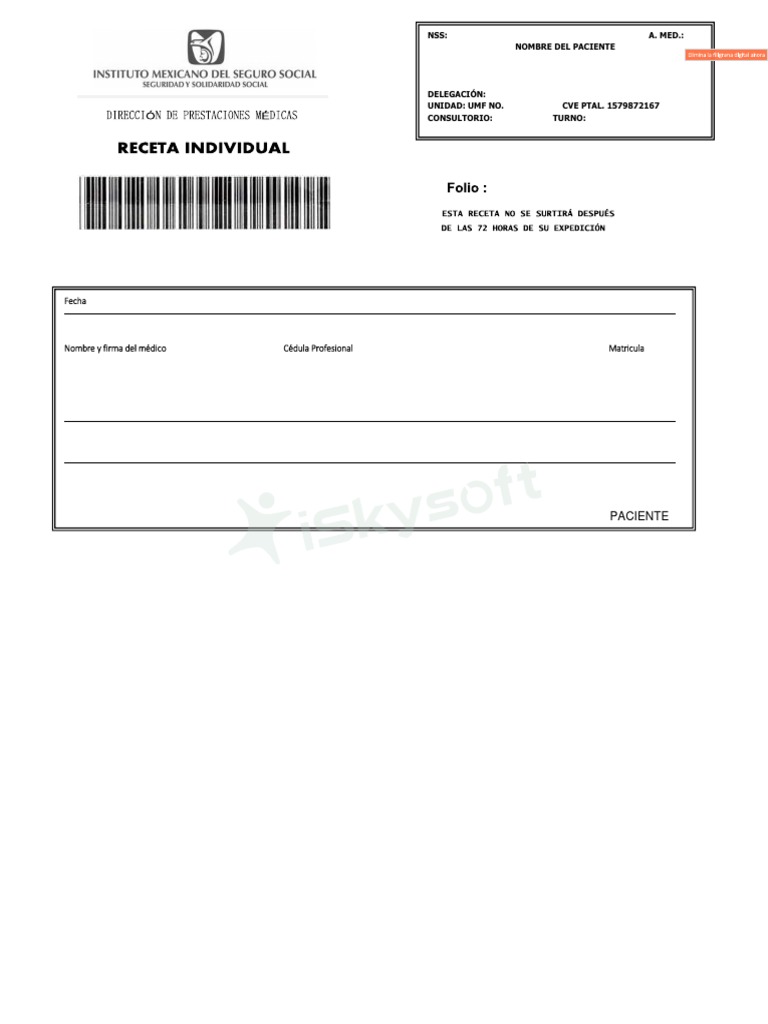 Receta IMSS Editable en Word Gratis | PDF