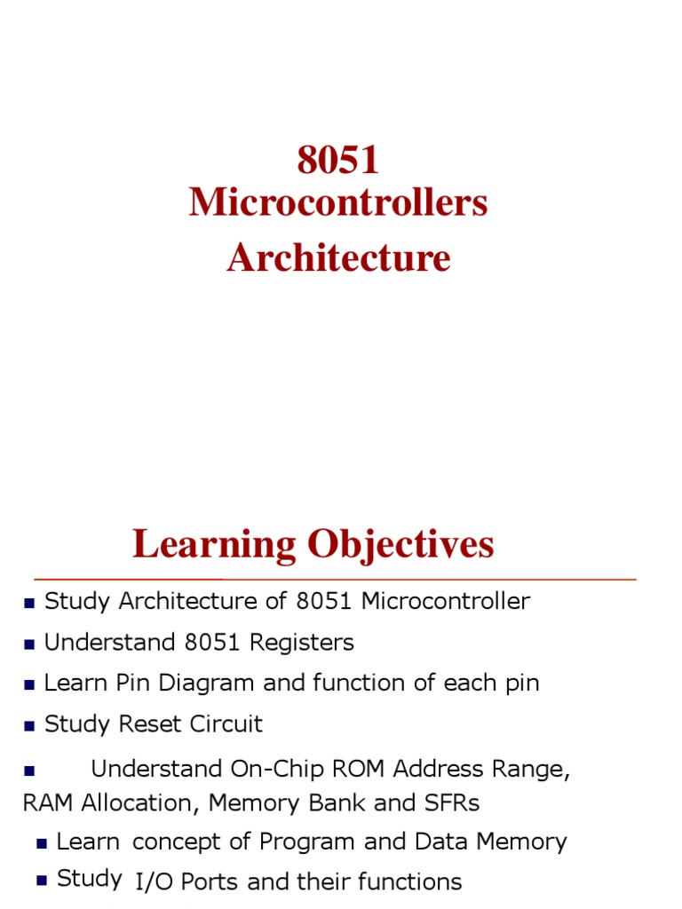8051 Architecture | PDF | Microcontroller | Computer Engineering