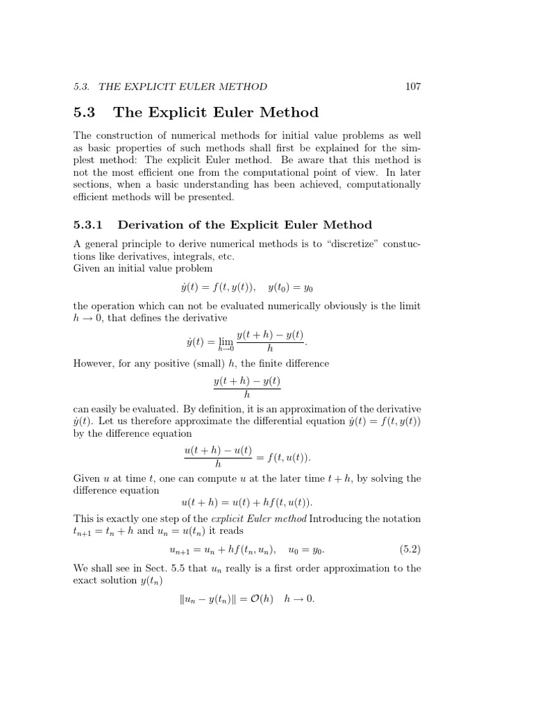 An In Depth Examination Of The Explicit Euler Method For Numerical