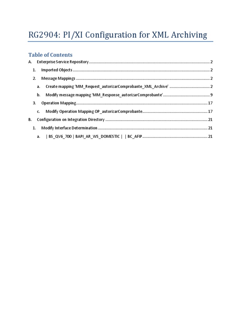 RG2904 PI Configuration XML Archiving | PDF | Parameter (Computer Programming) | Xml