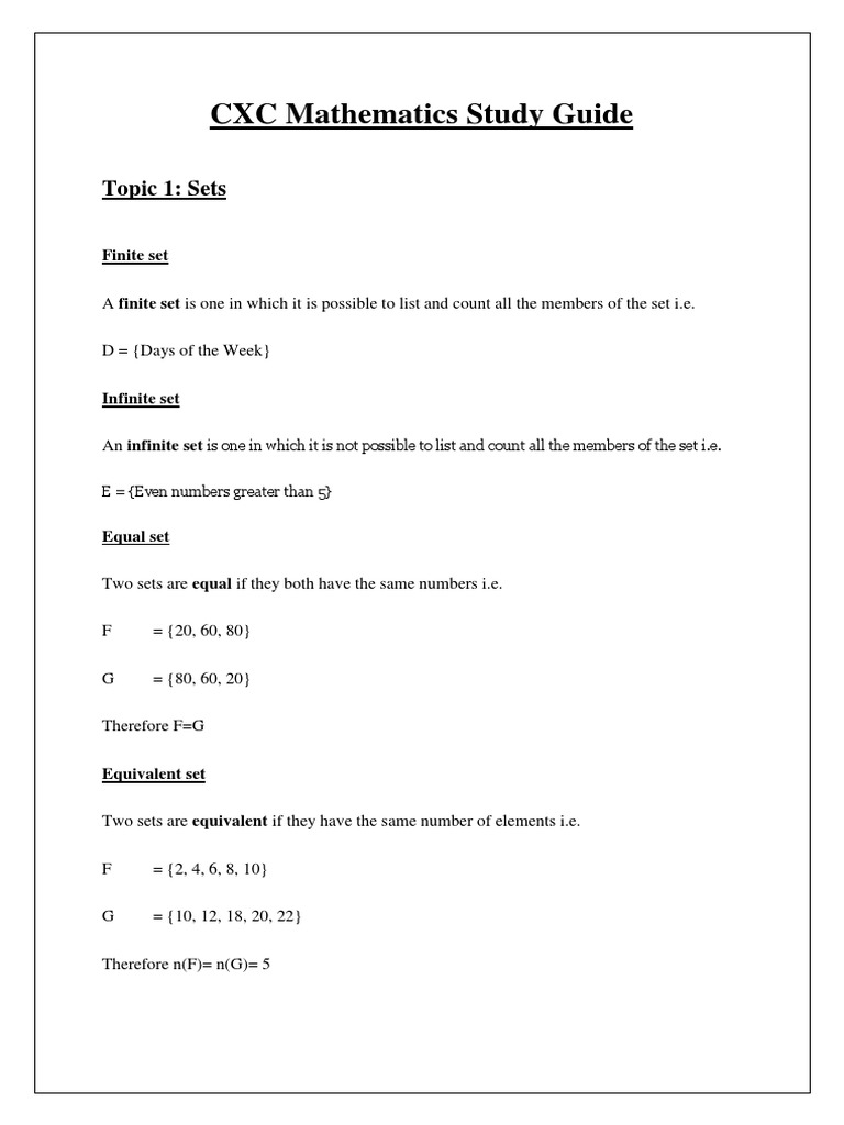 CXC Math Sets & Functions Guide | PDF | Quadratic Equation | Function ...