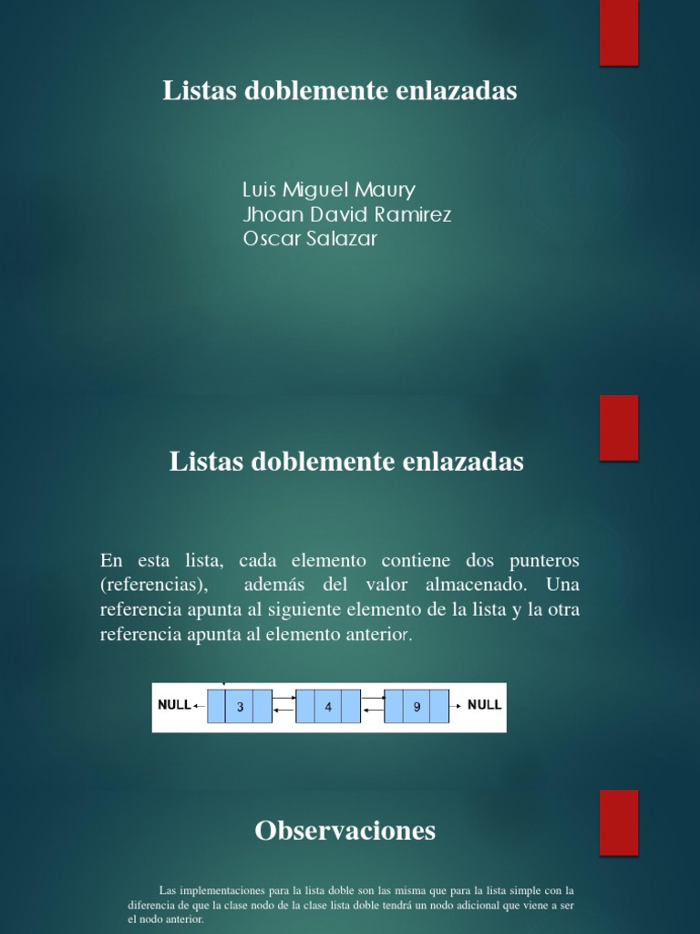 Listas Doblemente Enlazada | PDF | Algoritmos y Estructuras de Datos ...