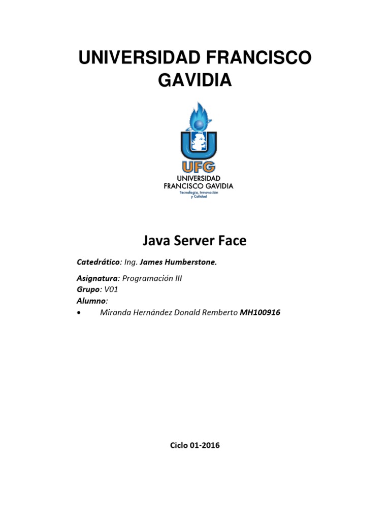 Programacion JSF | PDF | Páginas del servidor Java | Caras del servidor Java