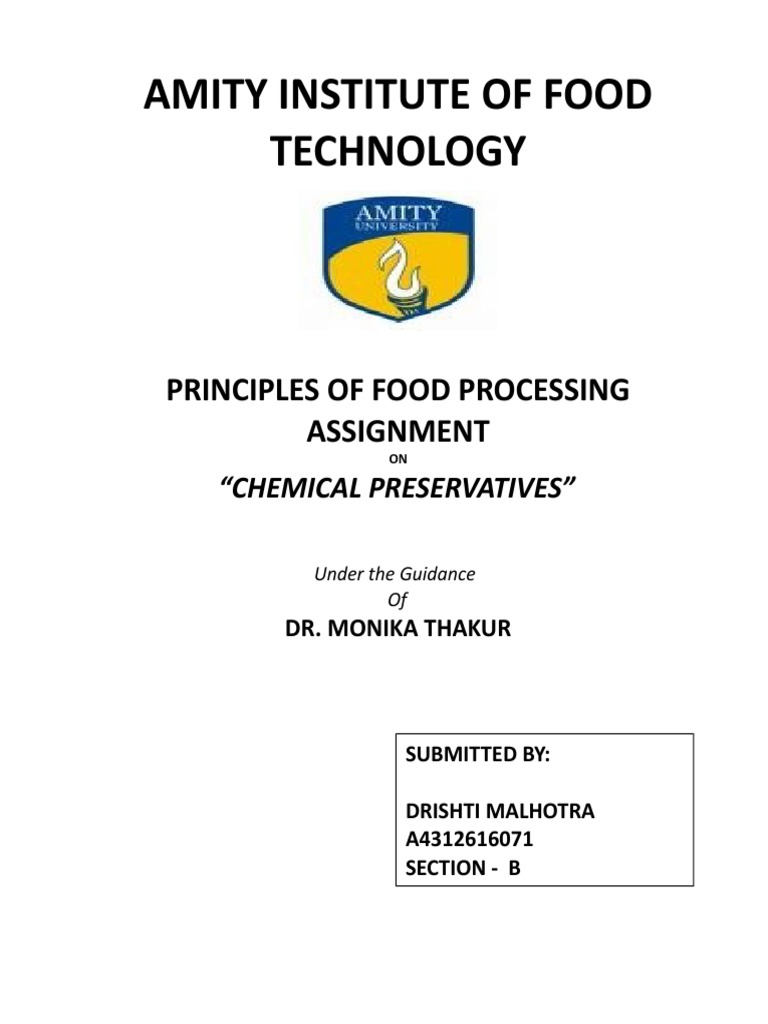 Amity Institute of Food Technology | PDF
