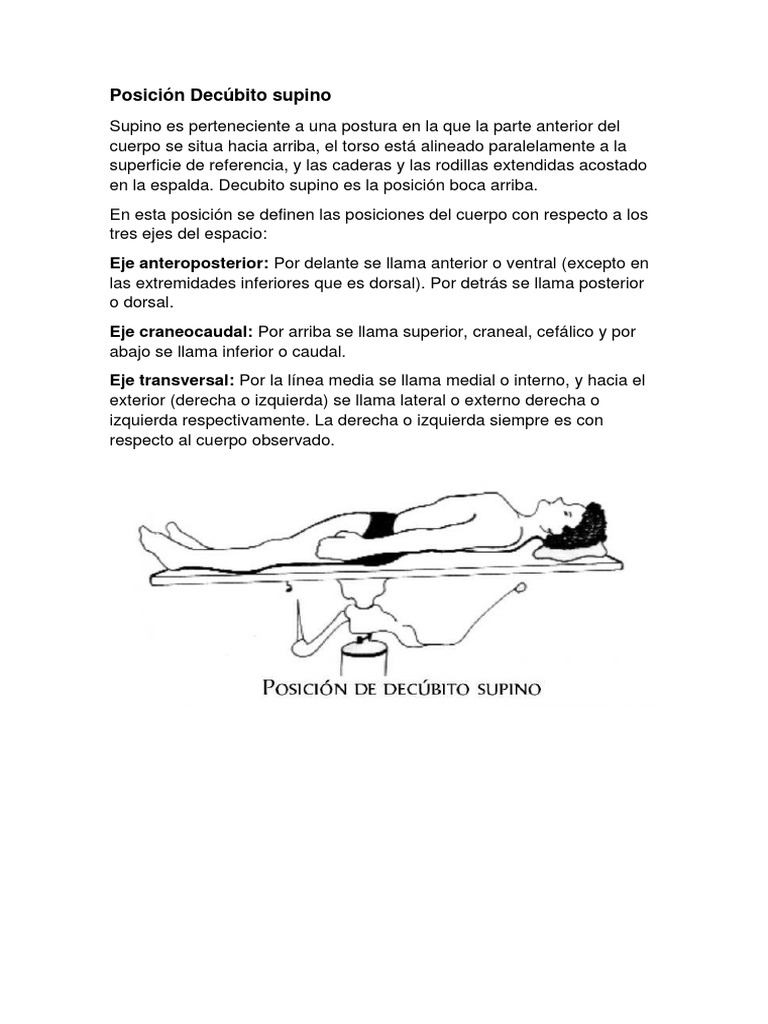 Posición Decúbito Supino | PDF | Artes del Lenguaje y Comunicación
