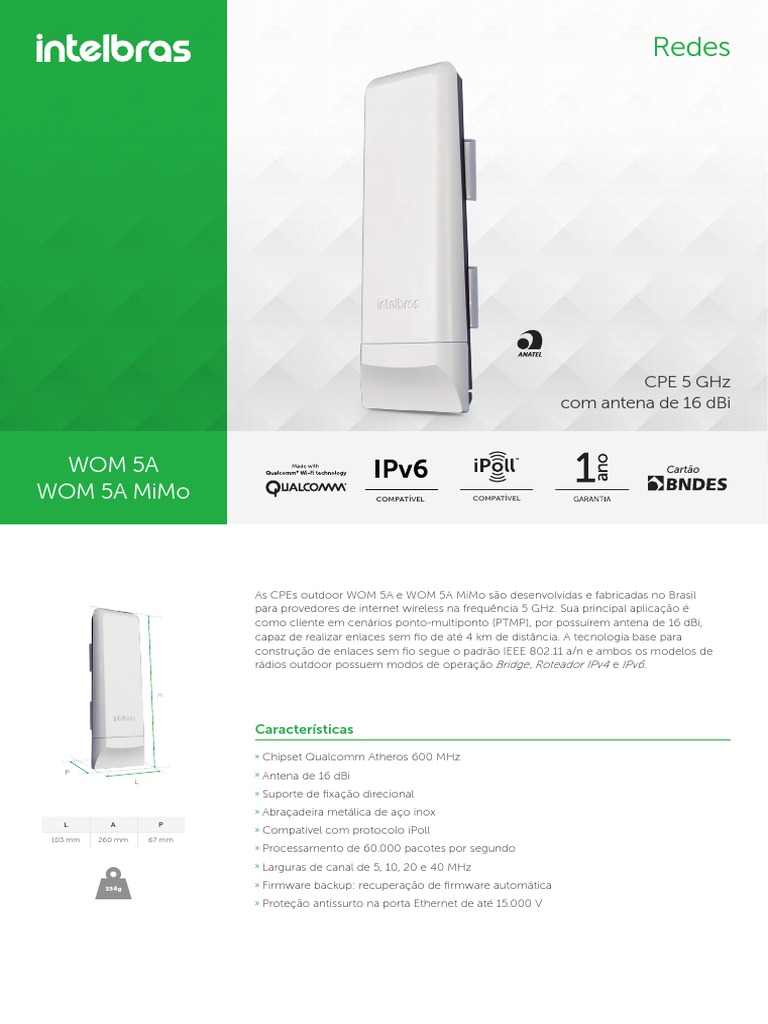 Datasheet Wom 5a Wom 5a Mimo | PDF | Ieee 802.11 | Router (Computing)