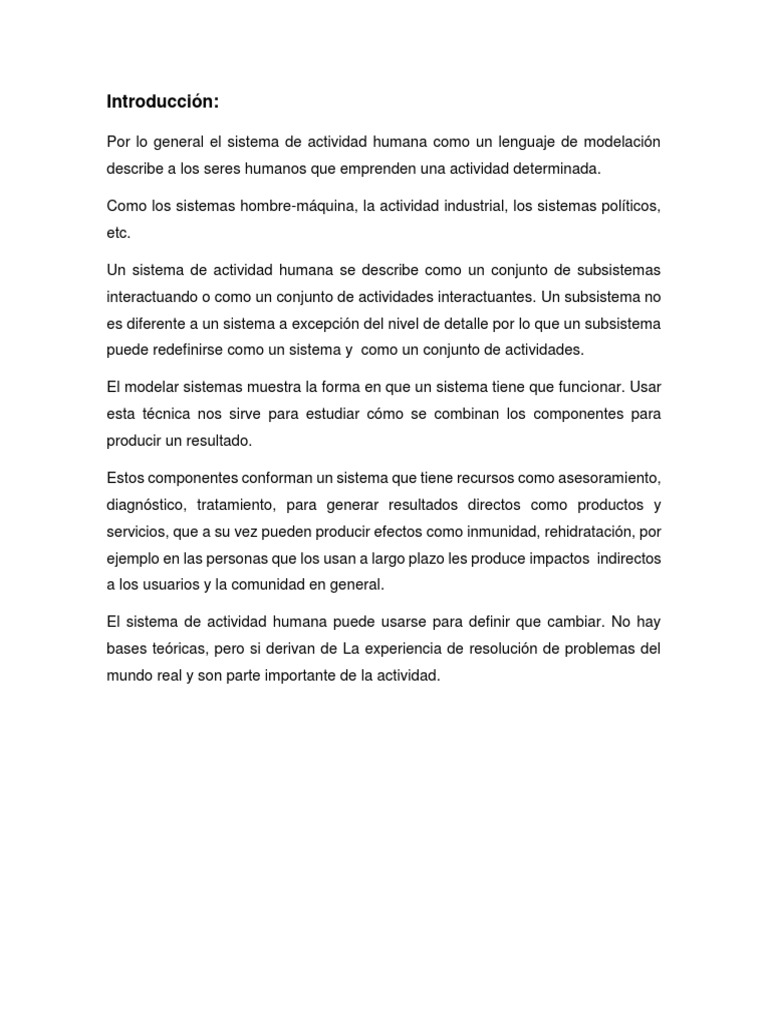 Sistema de Actividad Humana y Modelación | PDF | Simulación | Ciencia ...