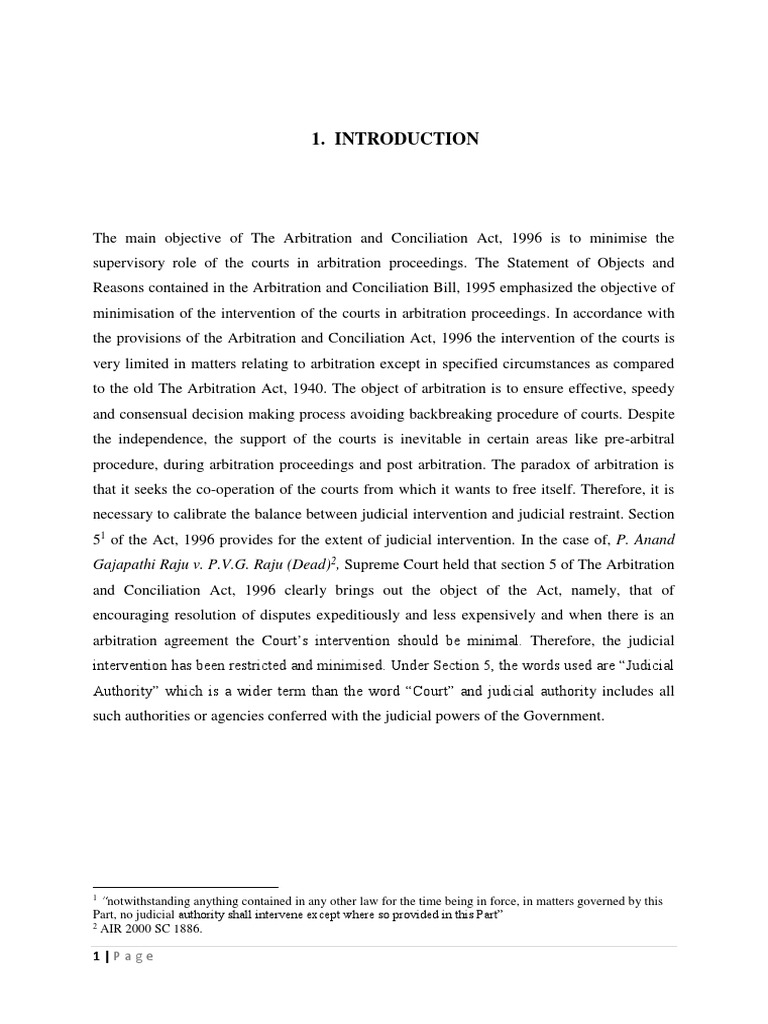 Judicial Intervention in Arbitration | PDF | Arbitral Tribunal ...