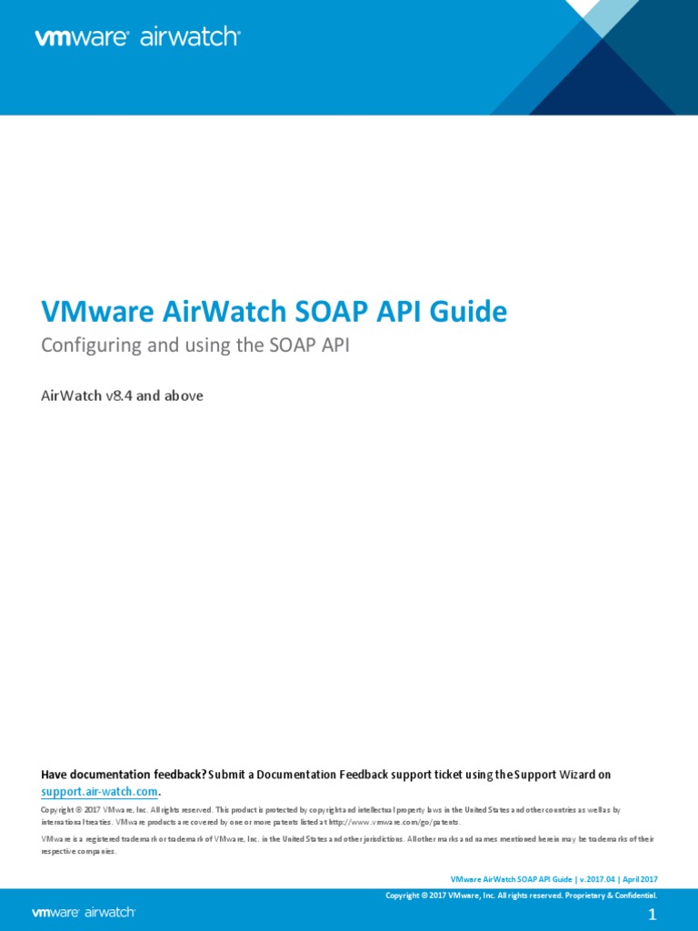 AirWatch SOAP API Guide v9 - 1 | PDF | Web Service | Application Programming Interface