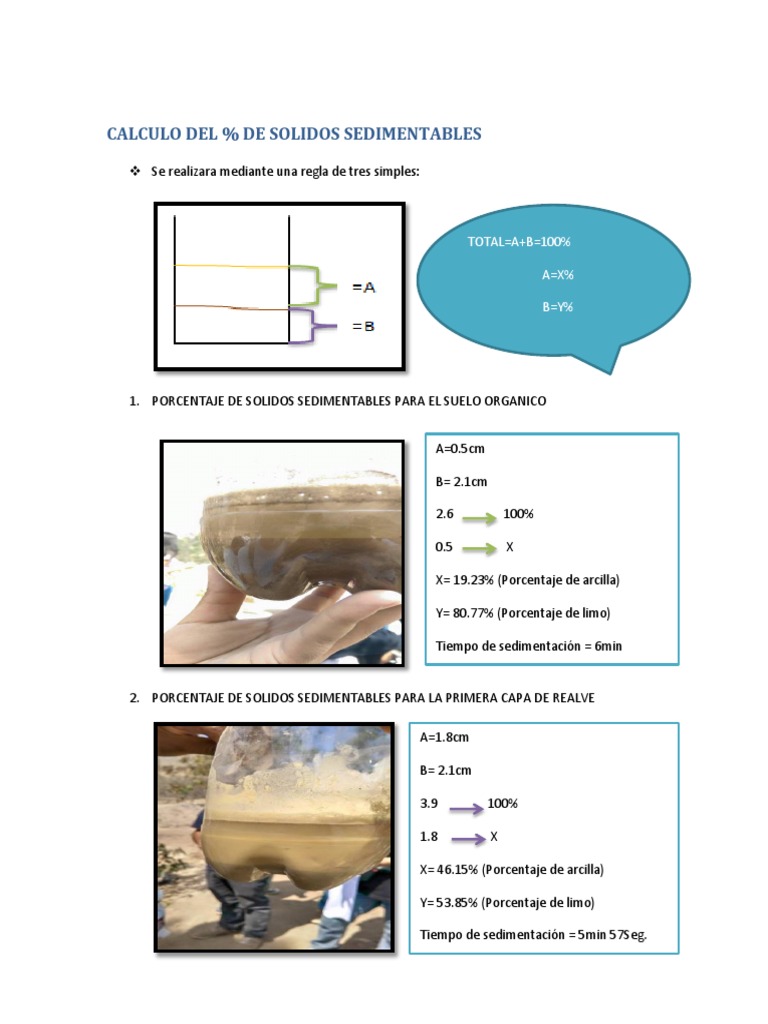 Calculo Del Porcentaje de Solidos y Analisis de Resultados | Suelo | Ph