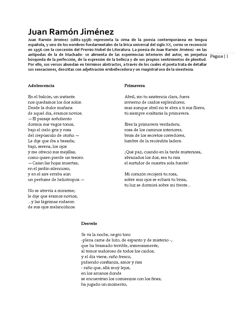 Juan Ramon Jimenez | PDF | Poesía